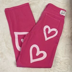 Jeans | Nwt Pink Highwaist Boyfriend Straightleg Jeans With White ...
